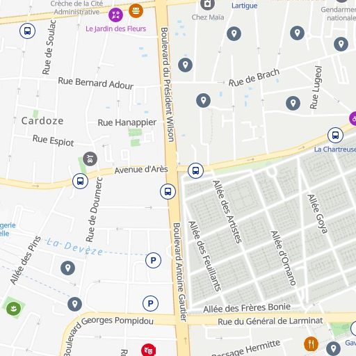 CARTE DE BORDEAUX : Situation géographique et population de Bordeaux en ...