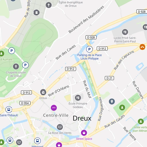 CARTE DE DREUX : Situation géographique et population de Dreux en 2025 ...