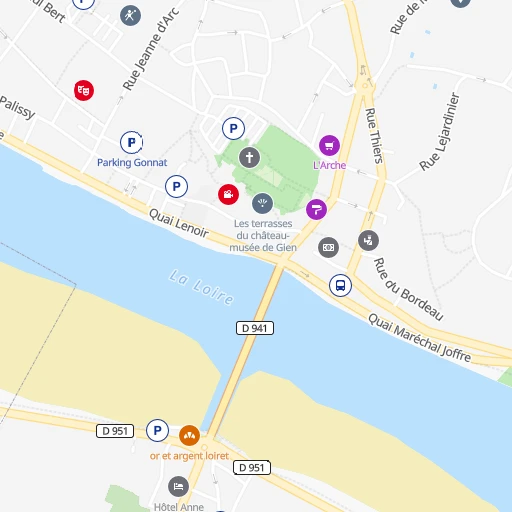 Gien (45500) : carte, plan et code postal