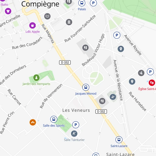 CARTE DE COMPIèGNE : Situation géographique et population de Compiègne ...