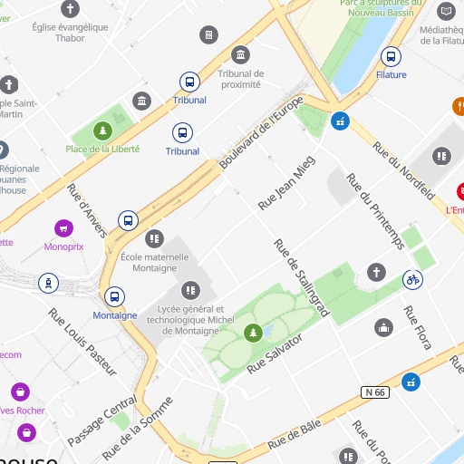 CARTE DE MULHOUSE : Situation géographique et population de Mulhouse en ...