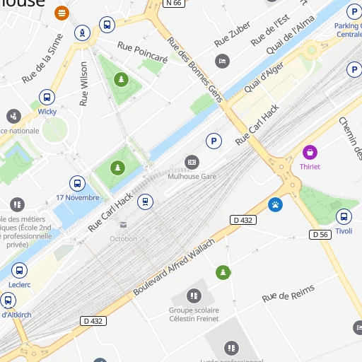 CARTE DE MULHOUSE : Situation géographique et population de Mulhouse en ...